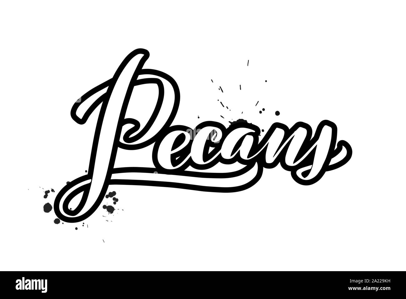 Vector calligraphy illustration isolated on white background Stock ...