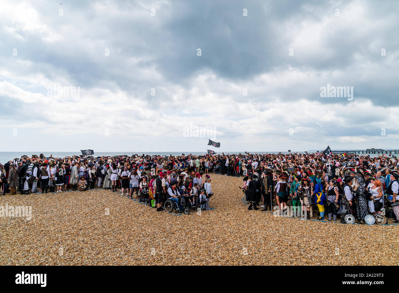 Pirate Day in Hastings, UK. Thousands of people dressed as pirates ...