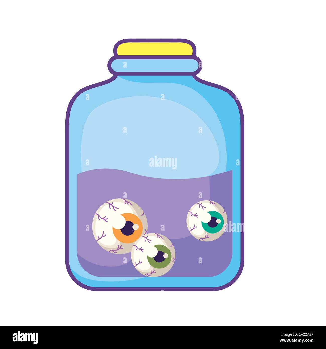 jar with eyes scary on white background vector illustration design ...