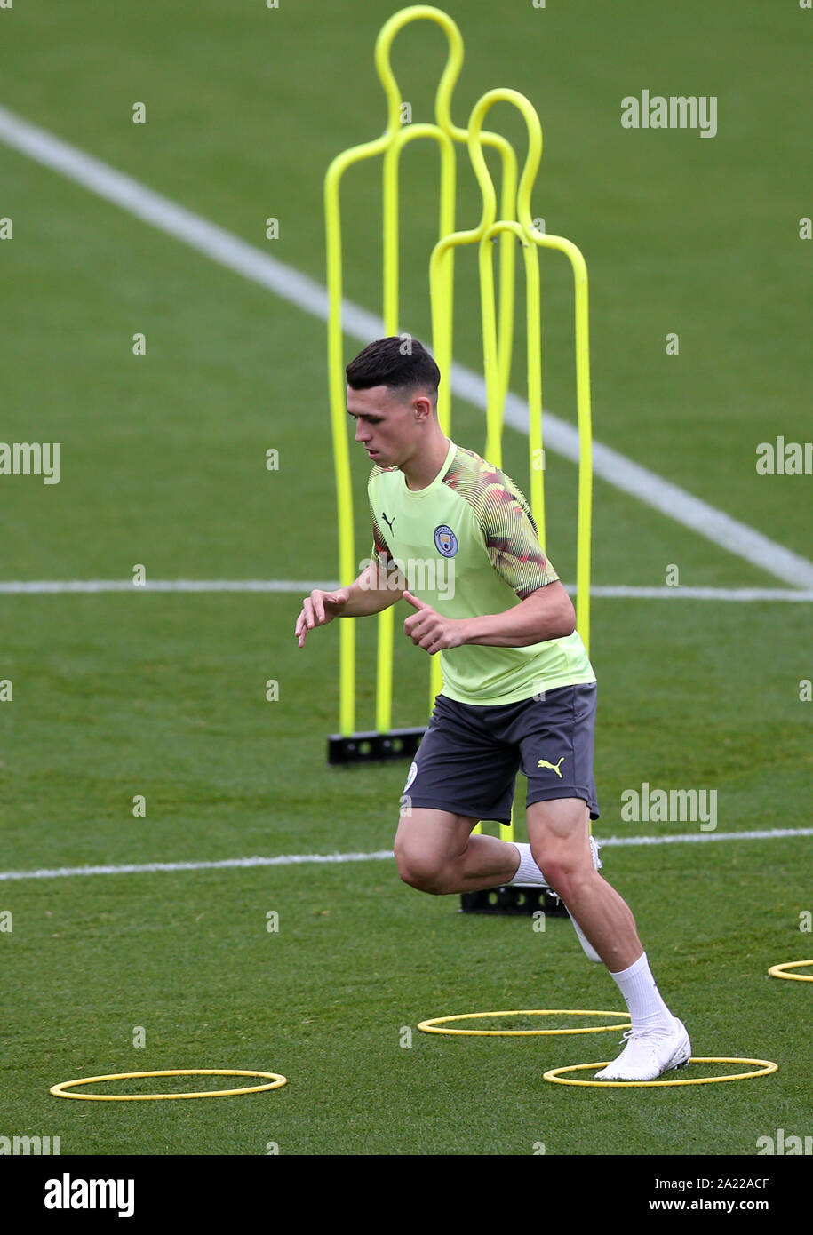 Manchester City's Phil Foden during the training session at the City ...