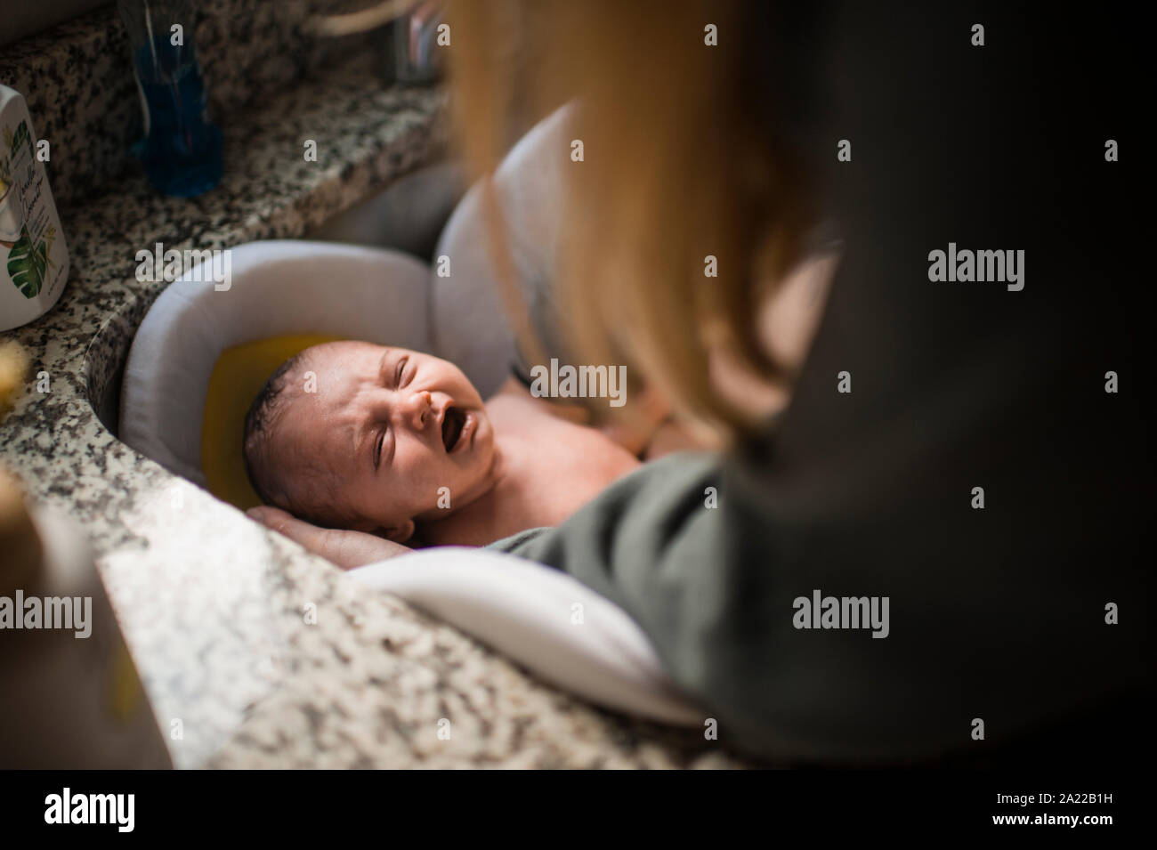 Bath time crying hi-res stock photography and images - Alamy