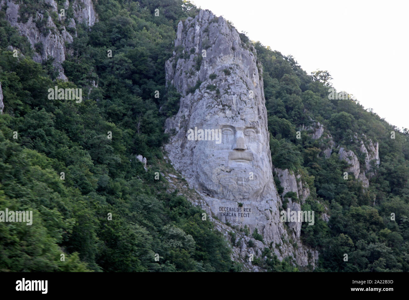 The rock relief outcrop sculpture of the face of Decebalus, Decebalus ...