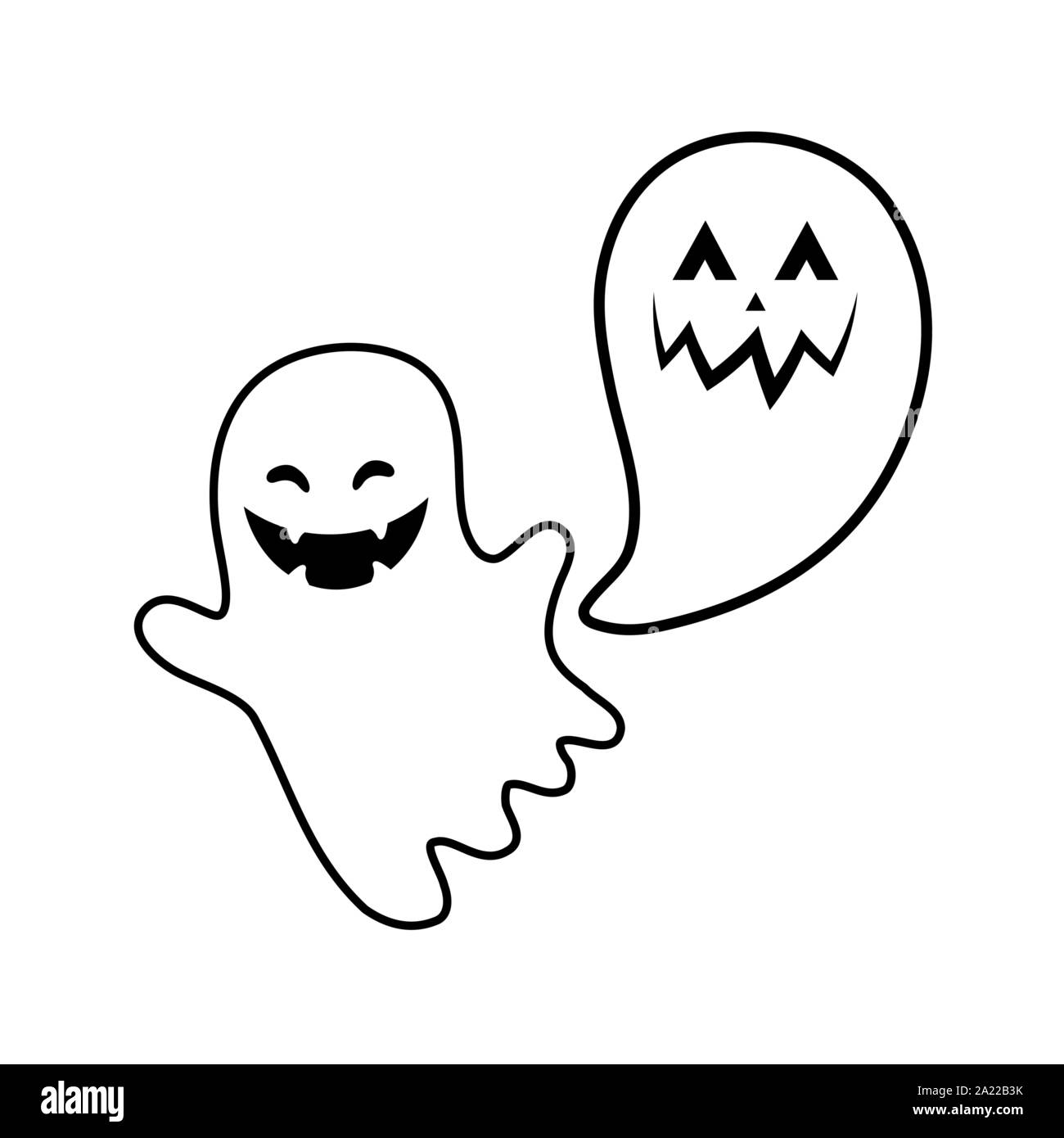 funny halloween ghost on white background vector illustration design ...