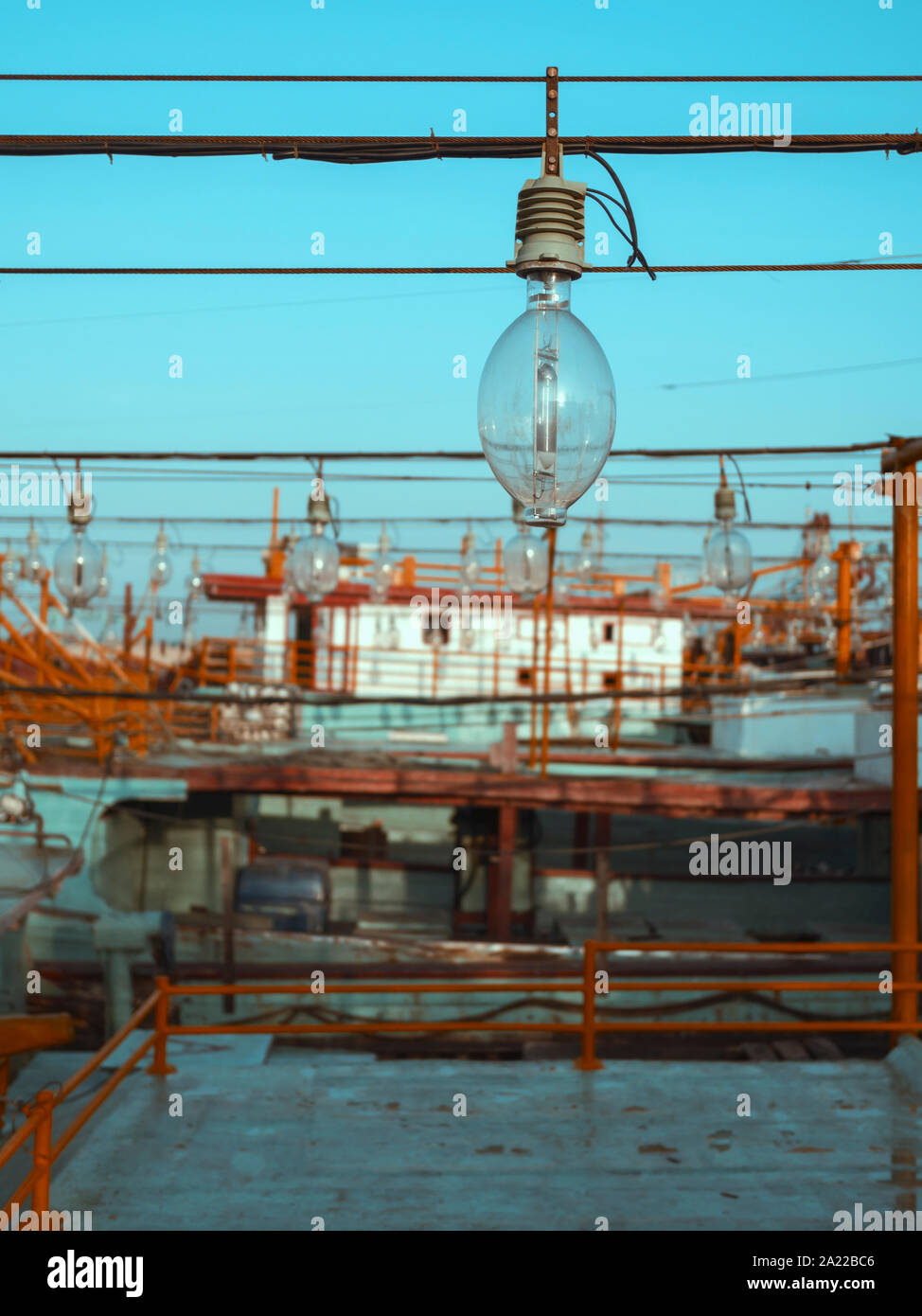 Bulb fitting at fishing boat, Bali, Indonesia Stock Photo - Alamy