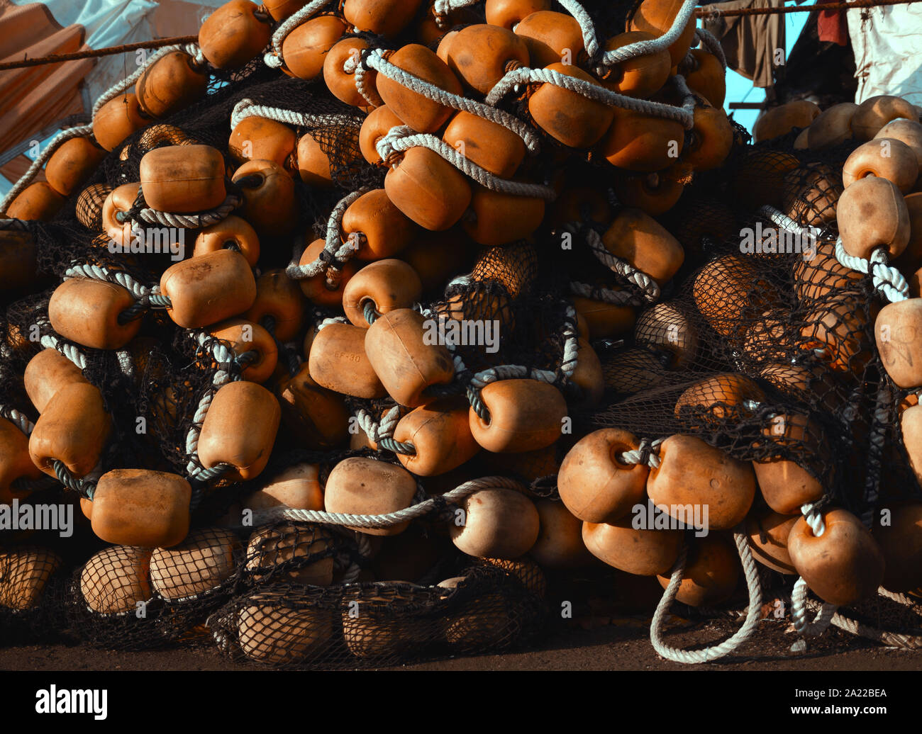 Fishing net at harbour, Bali, Indonesia Stock Photo - Alamy