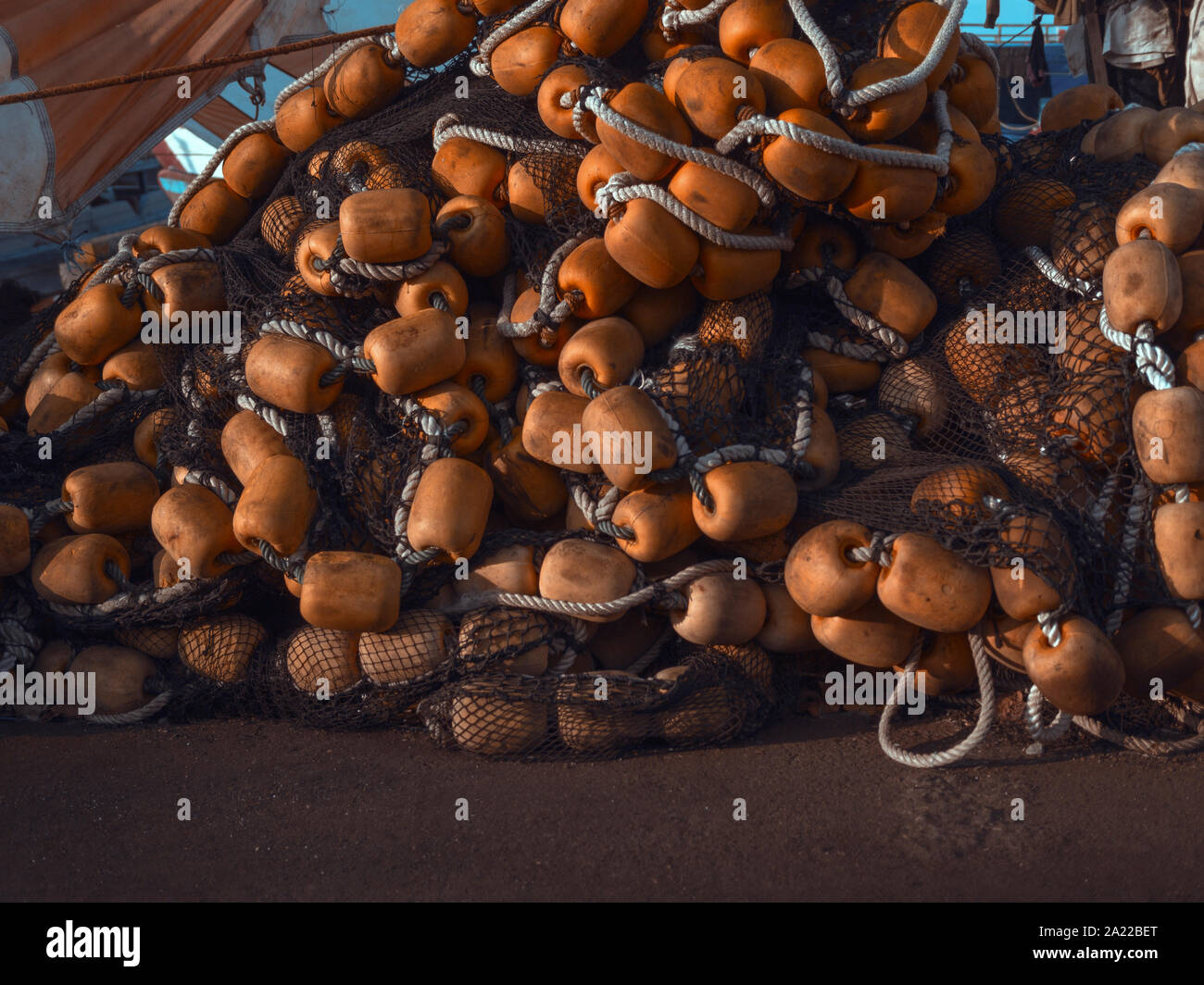 Fishing net at fishing harbour, Bali, Indonesia Stock Photo - Alamy