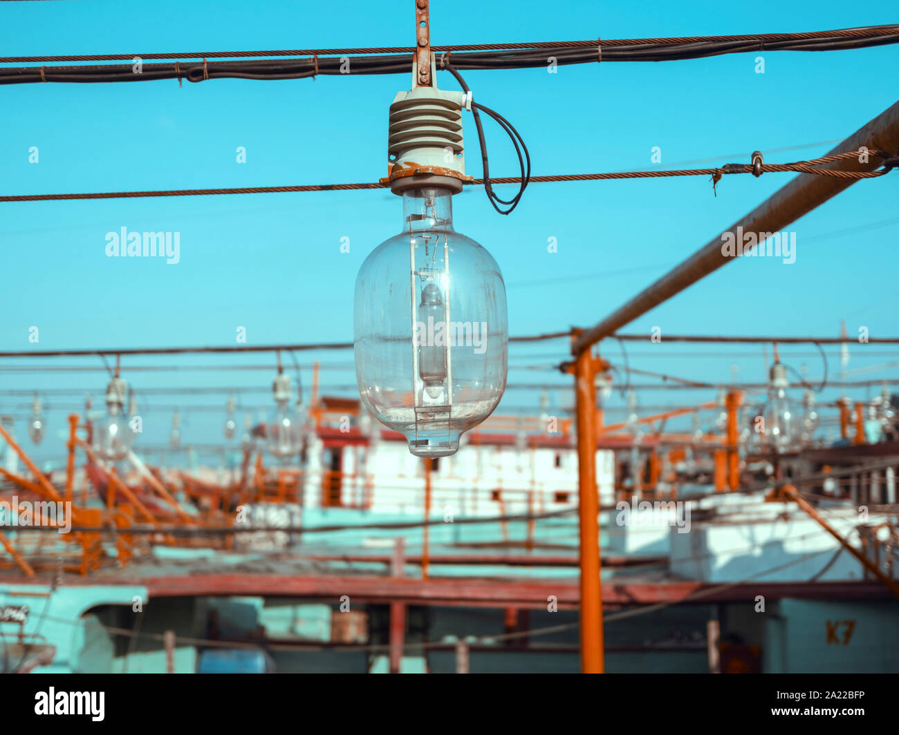 Bulb fitting at fishing boat, Bali, Indonesia Stock Photo - Alamy