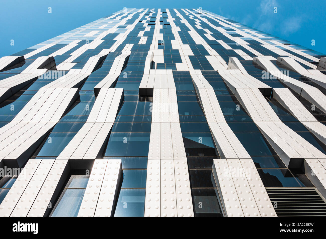 Strips and leading lines at a big building in New York Stock Photo - Alamy