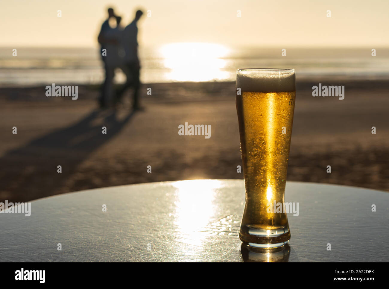 A beer in a beach bar Stock Photo - Alamy