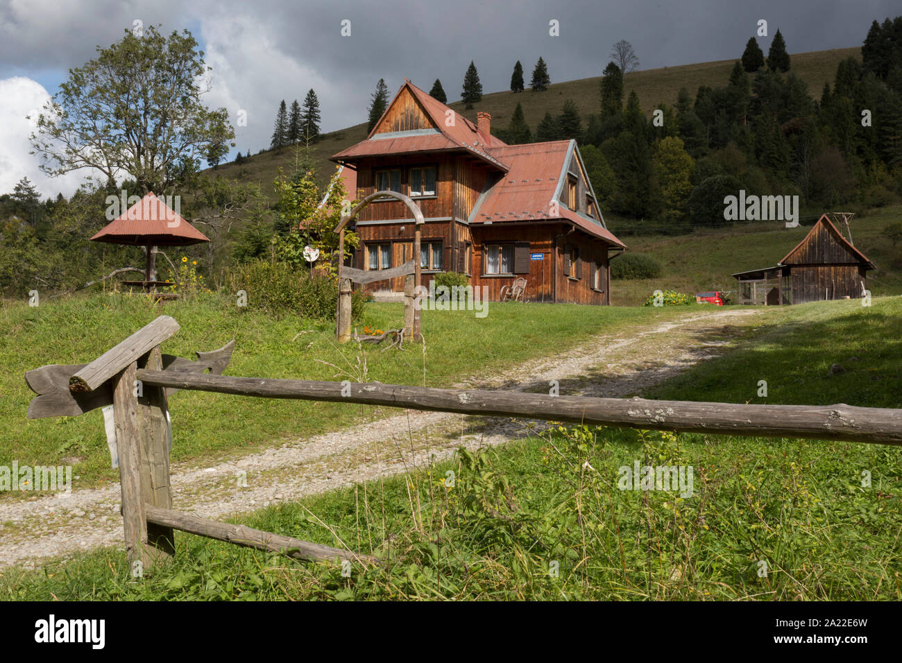 A small traditional Polish house, on 20th September 2019, in Biala Woda ...