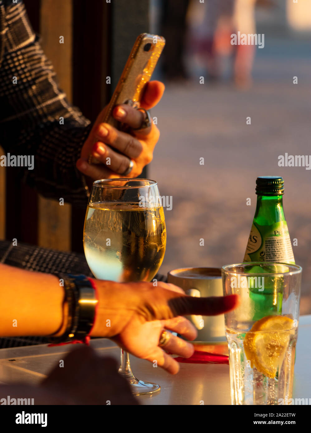 Some drinks in a bar Stock Photo - Alamy