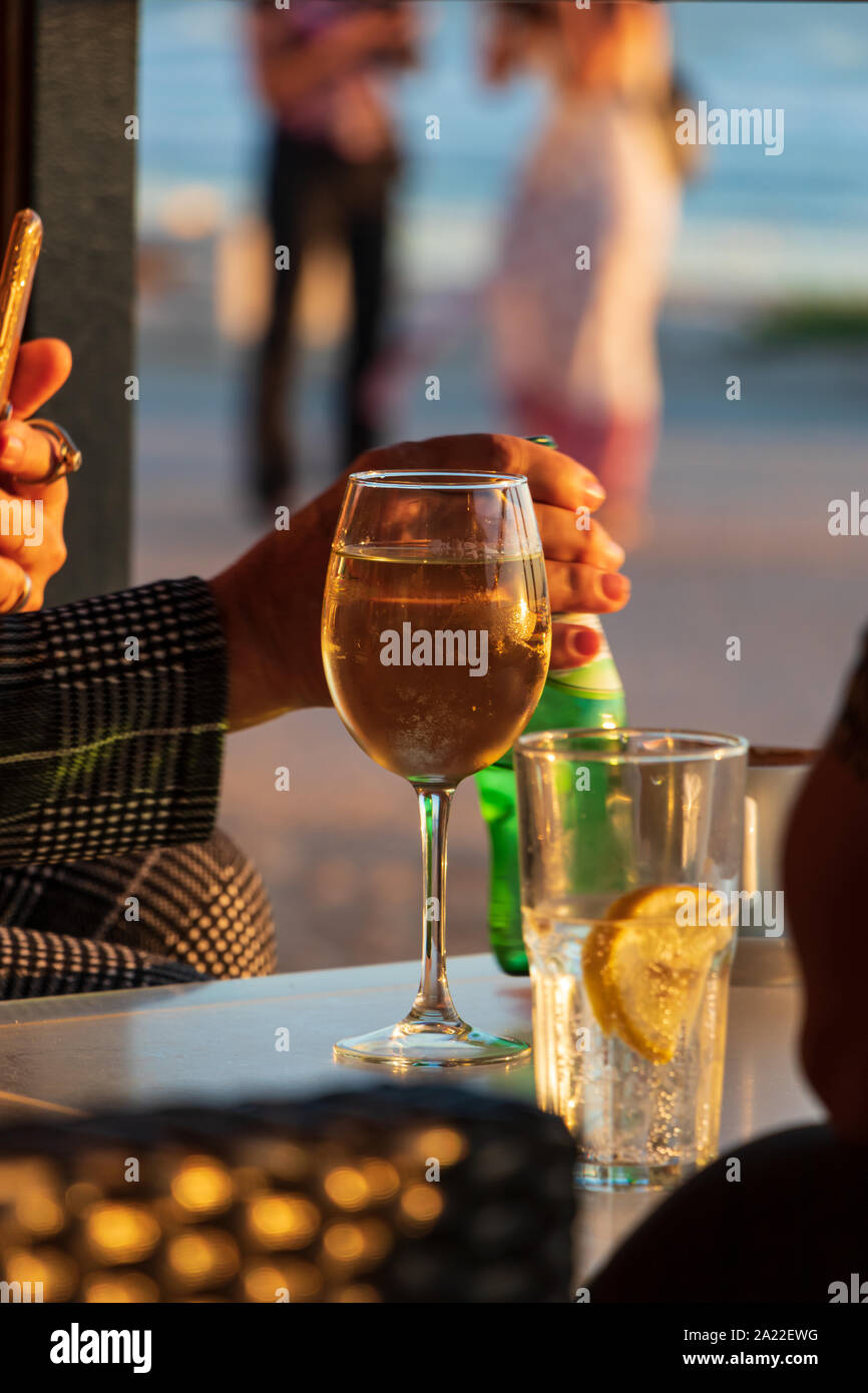 Some drinks in a bar Stock Photo - Alamy