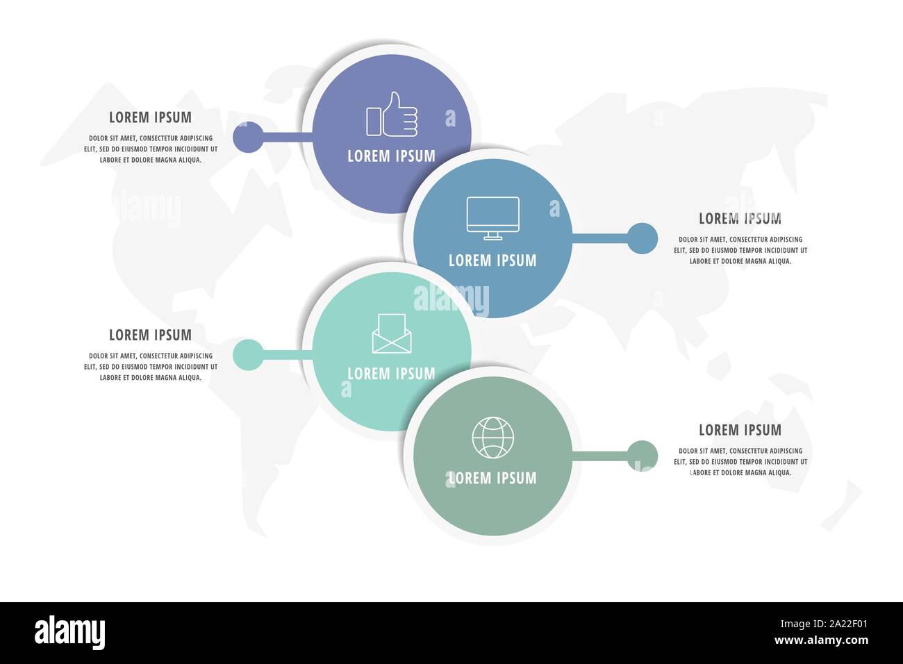 Vector infographic template circles for four paper label, diagram ...