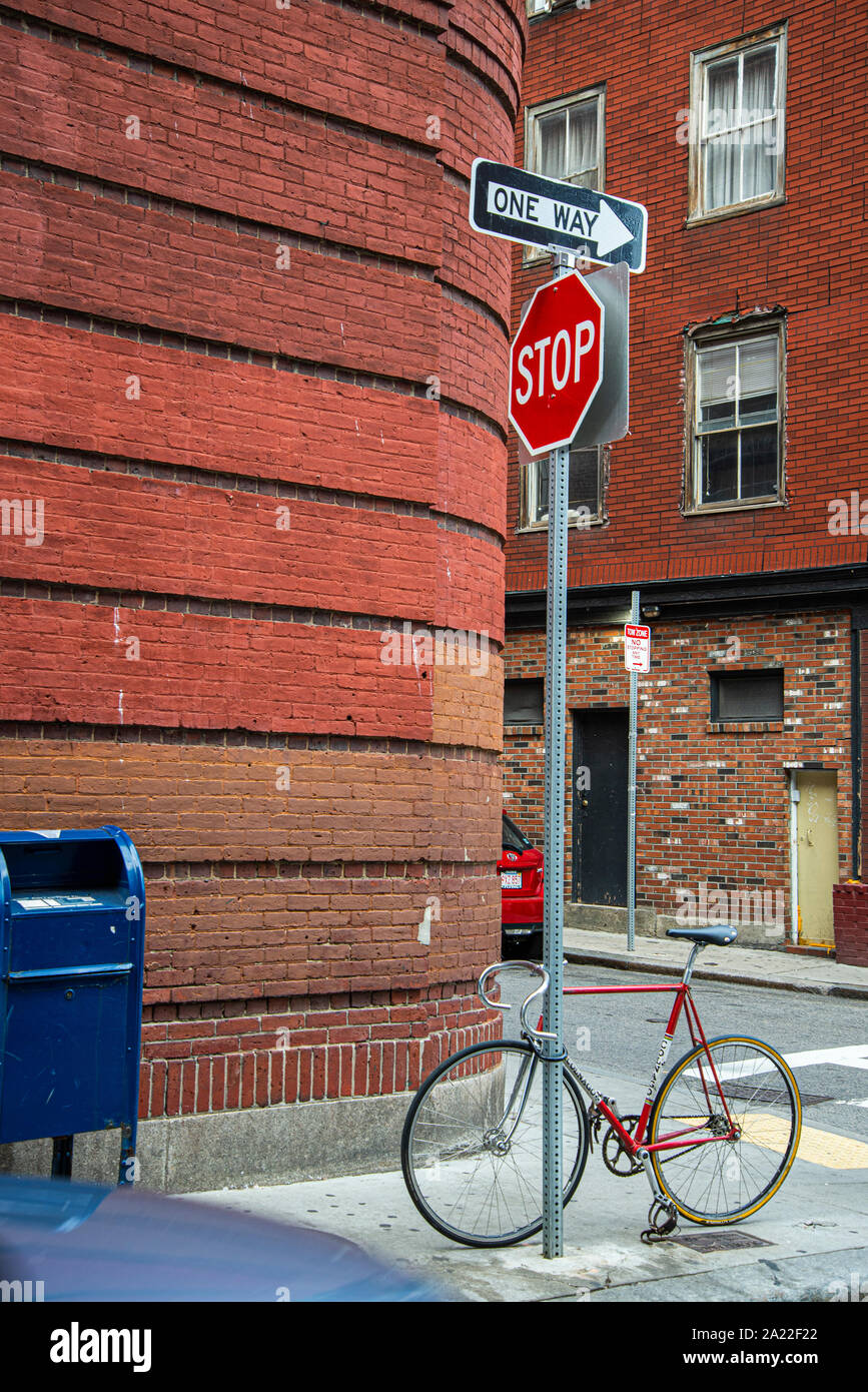 Different angles of the streets of Boston Stock Photo - Alamy