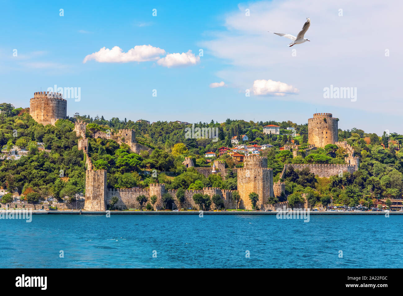Roumeli Hissar Castle on the bank of the Bosphorus, Istanbul, Turkey ...