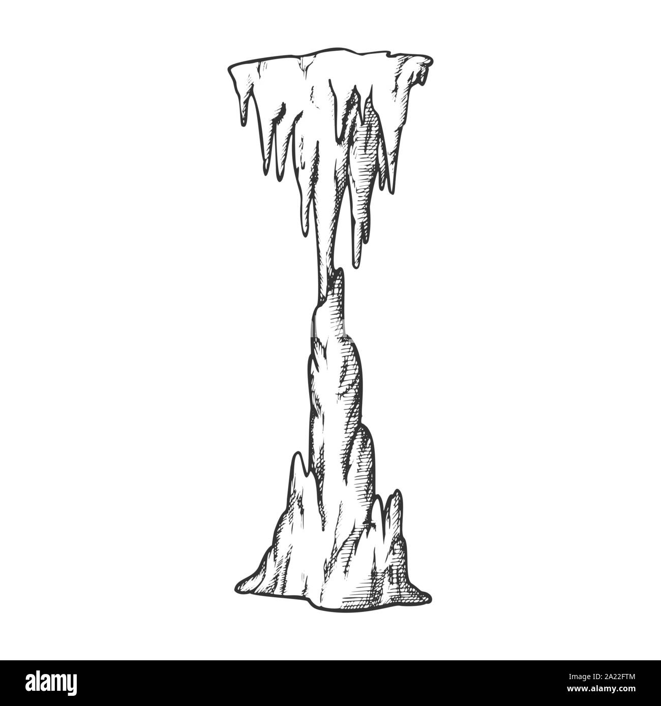 Icicle Stalactite Frozen Waterfall Ink Vector Stock Vector Image & Art ...