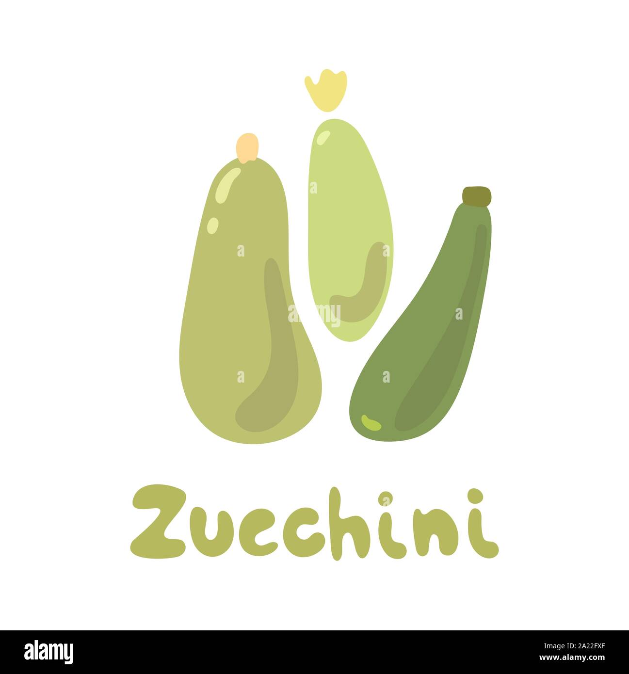 Zucchini Vector Illustration. Simple Illustration of three zucchini ...