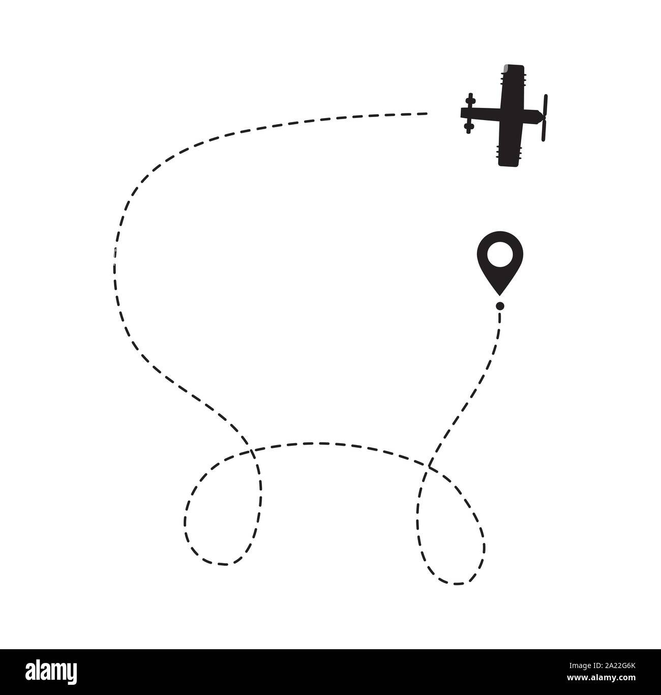 Airplane line path vector icons of air retro plane for presenting ...