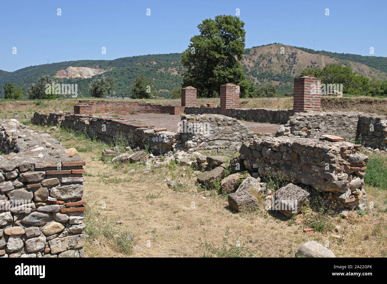 Pillars of the Diana Roman Castrum Fortress, cliffs of the Djerdap ...