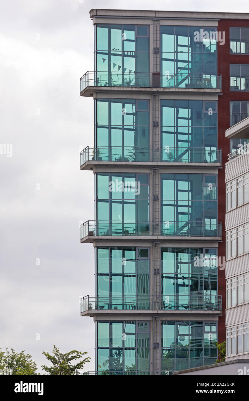See Through Modern Building With Glass Walls Stock Photo - Alamy