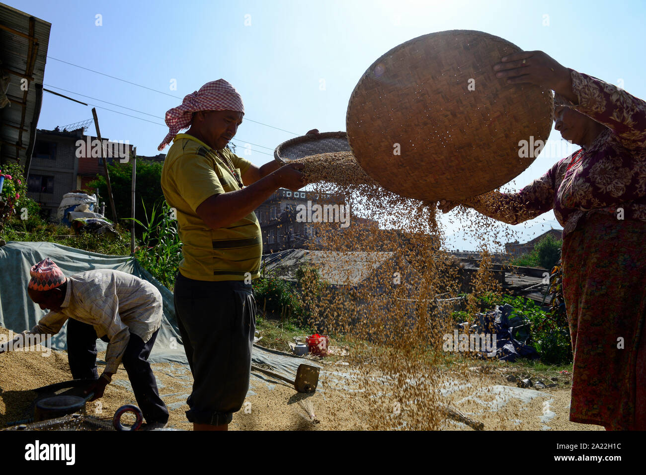 Old winnowing machine hi-res stock photography and images - Alamy