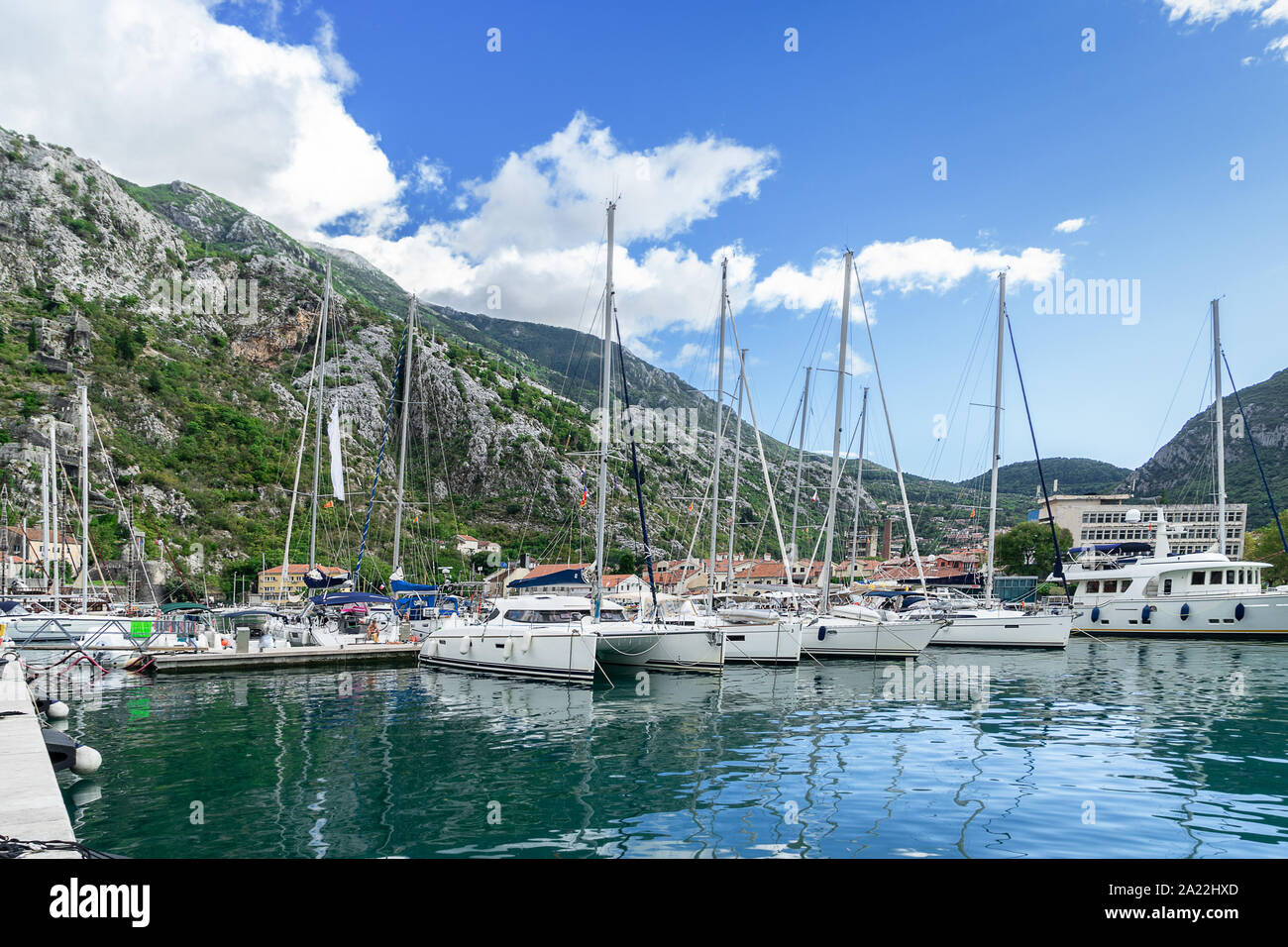 Kotor marina in Montenegro Stock Photo - Alamy