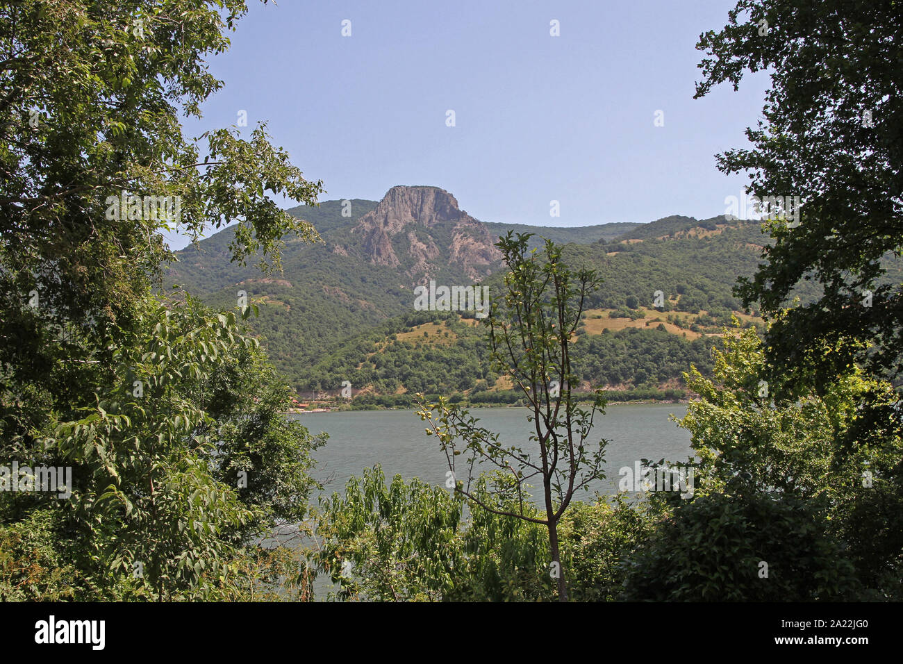 View of ancient boulder worshipped by the ancient balkans in Svinita ...