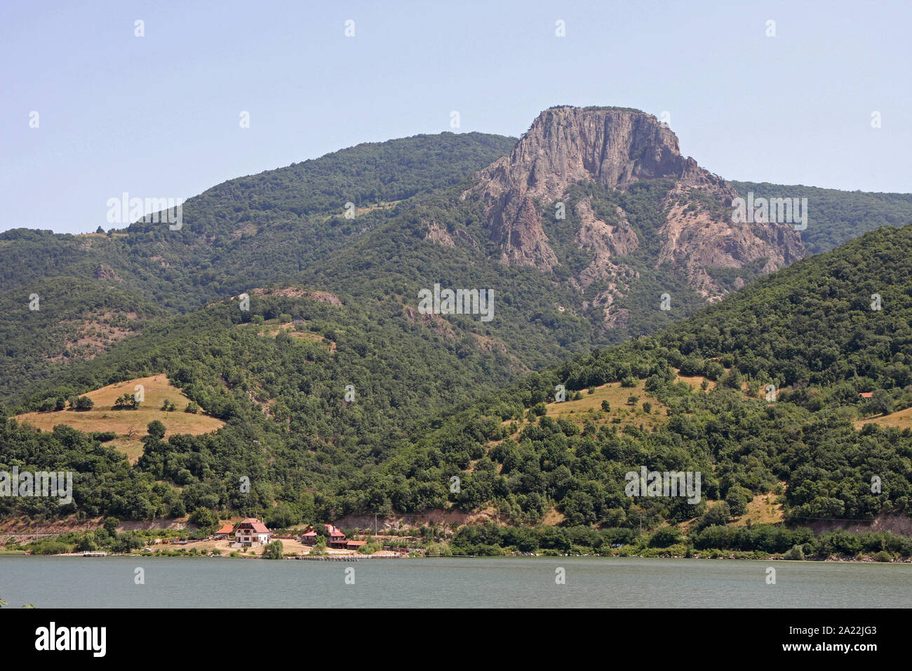 View of ancient boulder worshipped by the ancient balkans in Svinita ...