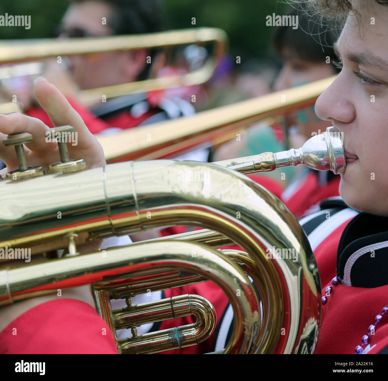 School Band High School Trumpet Player High Resolution Stock ...