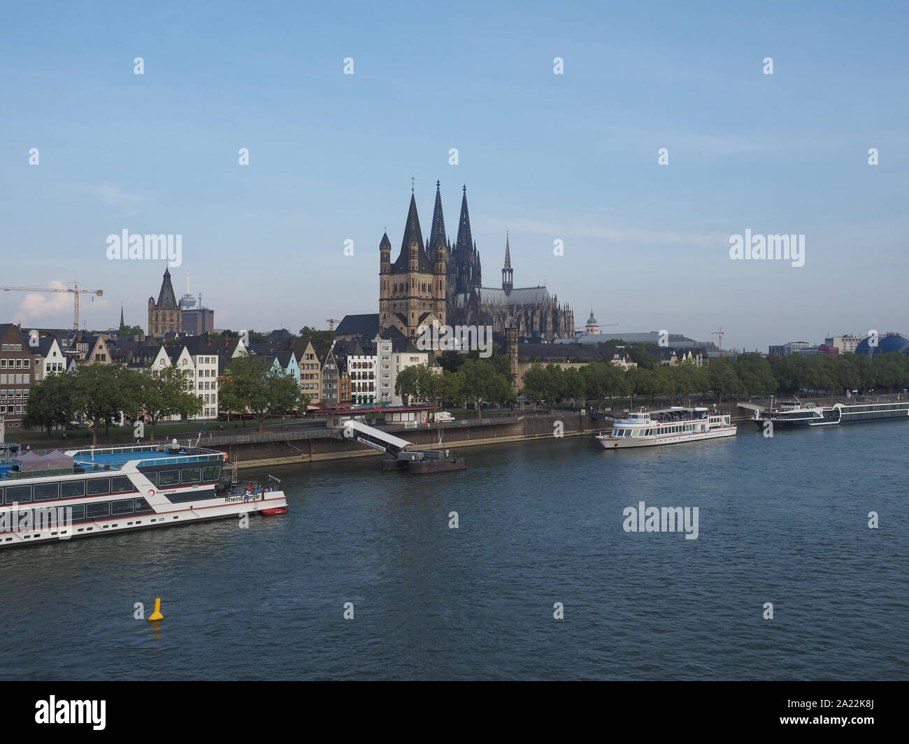 KOELN, GERMANY - CIRCA AUGUST 2019: View of the city skyline from the ...