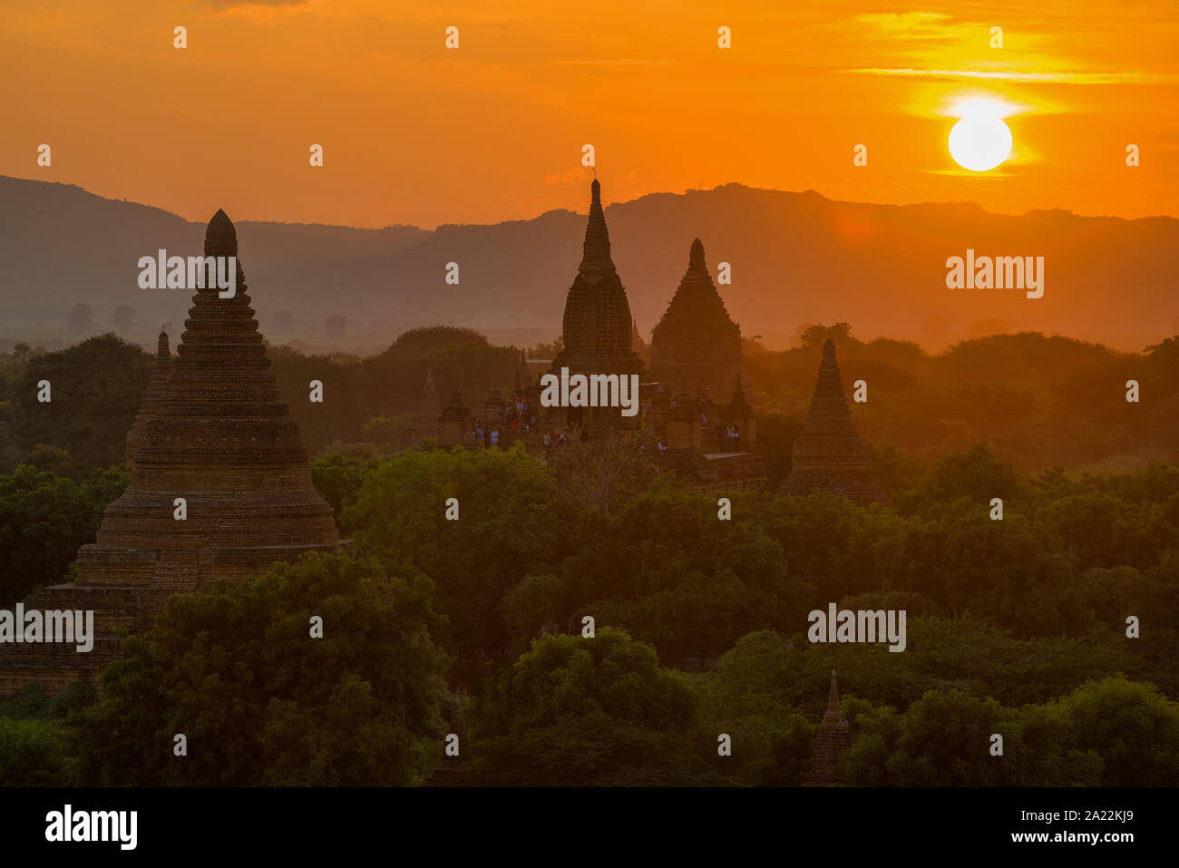 Sunset in ancient Bagan. Burma (Myanmar Stock Photo - Alamy