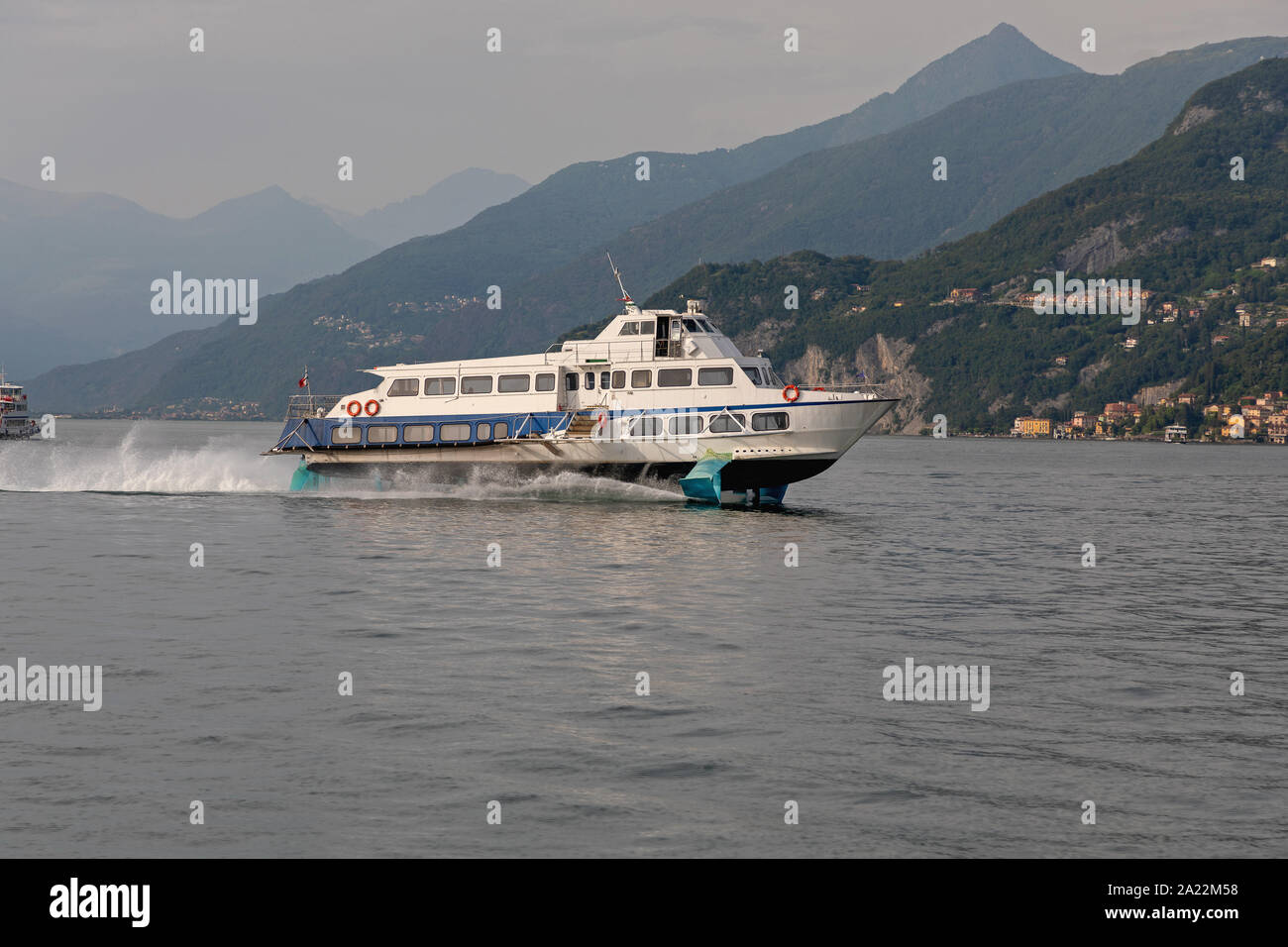 Fast Hydrofoil Boat at Lake Como in Italy Stock Photo - Alamy