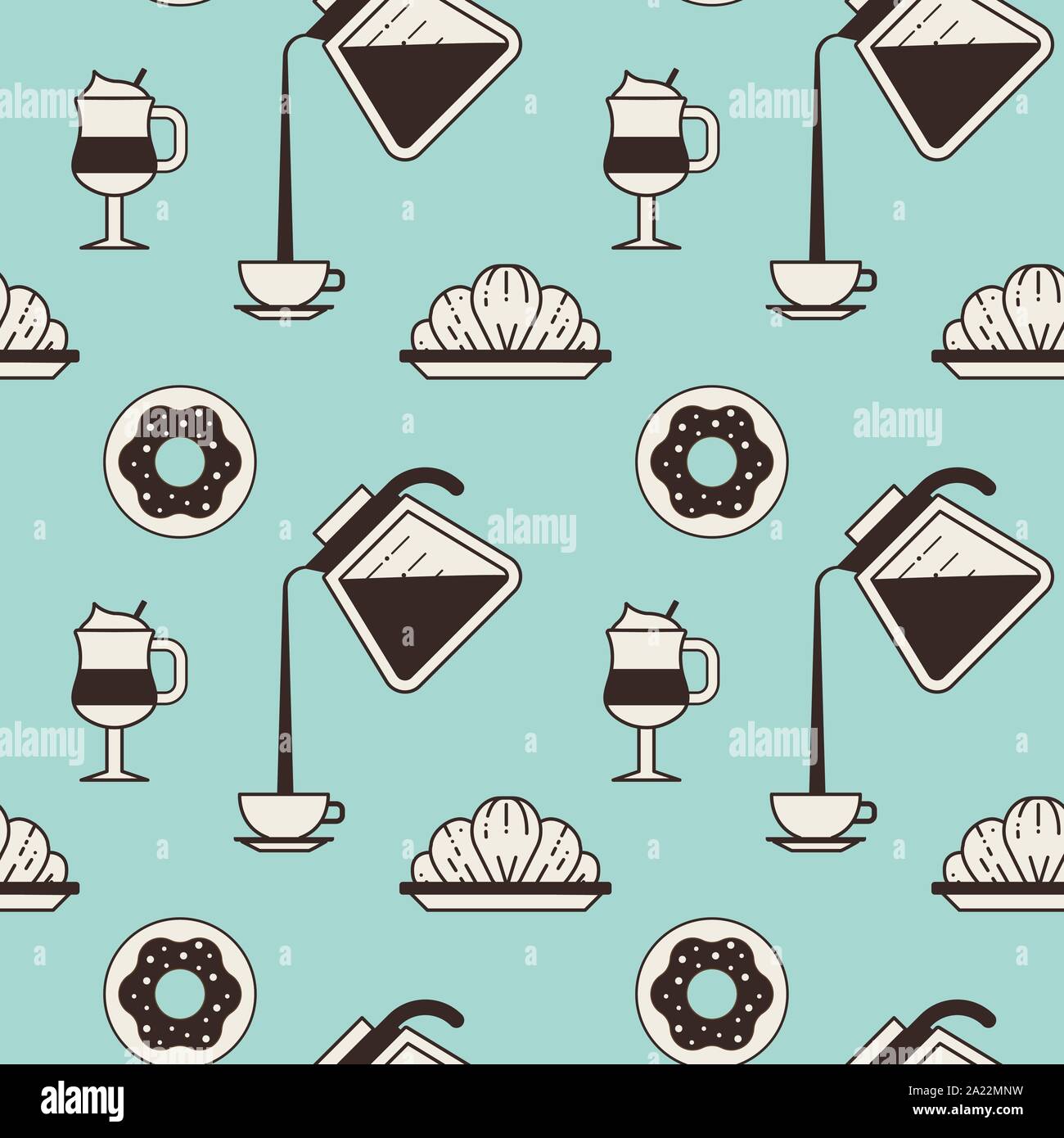 Fresh donut pattern Stock Vector Images - Alamy