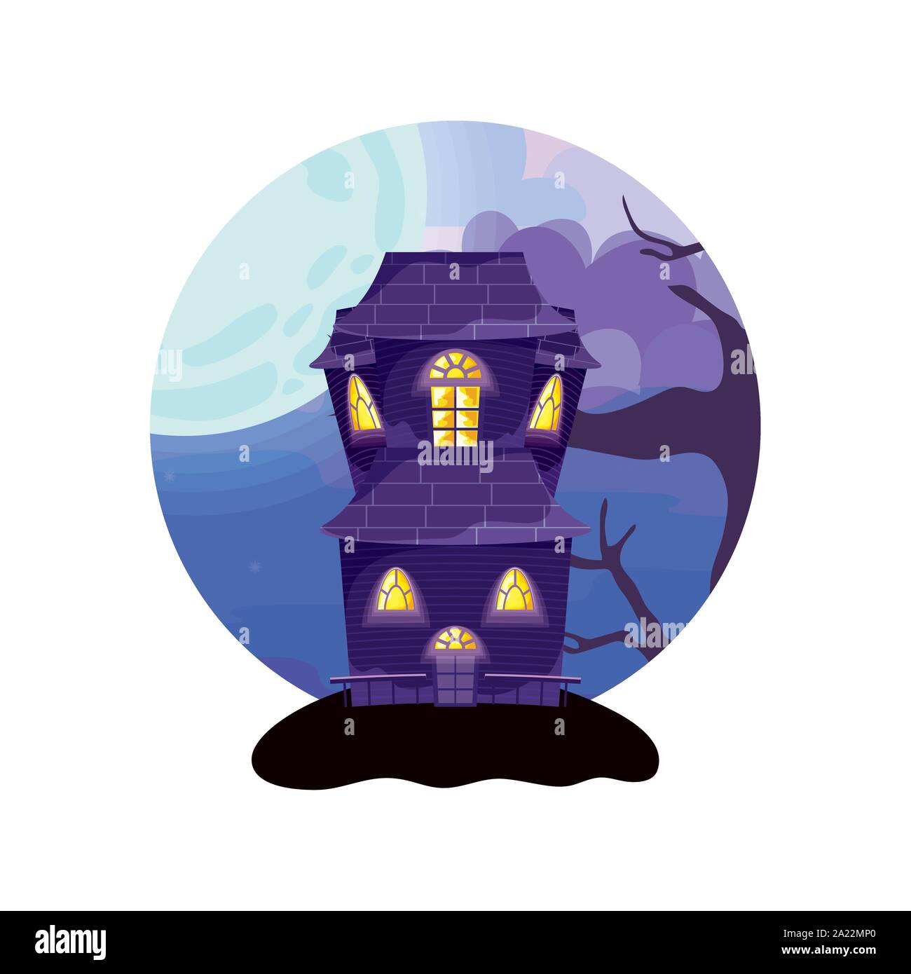 halloween horror house on halloween scene vector illustration design ...