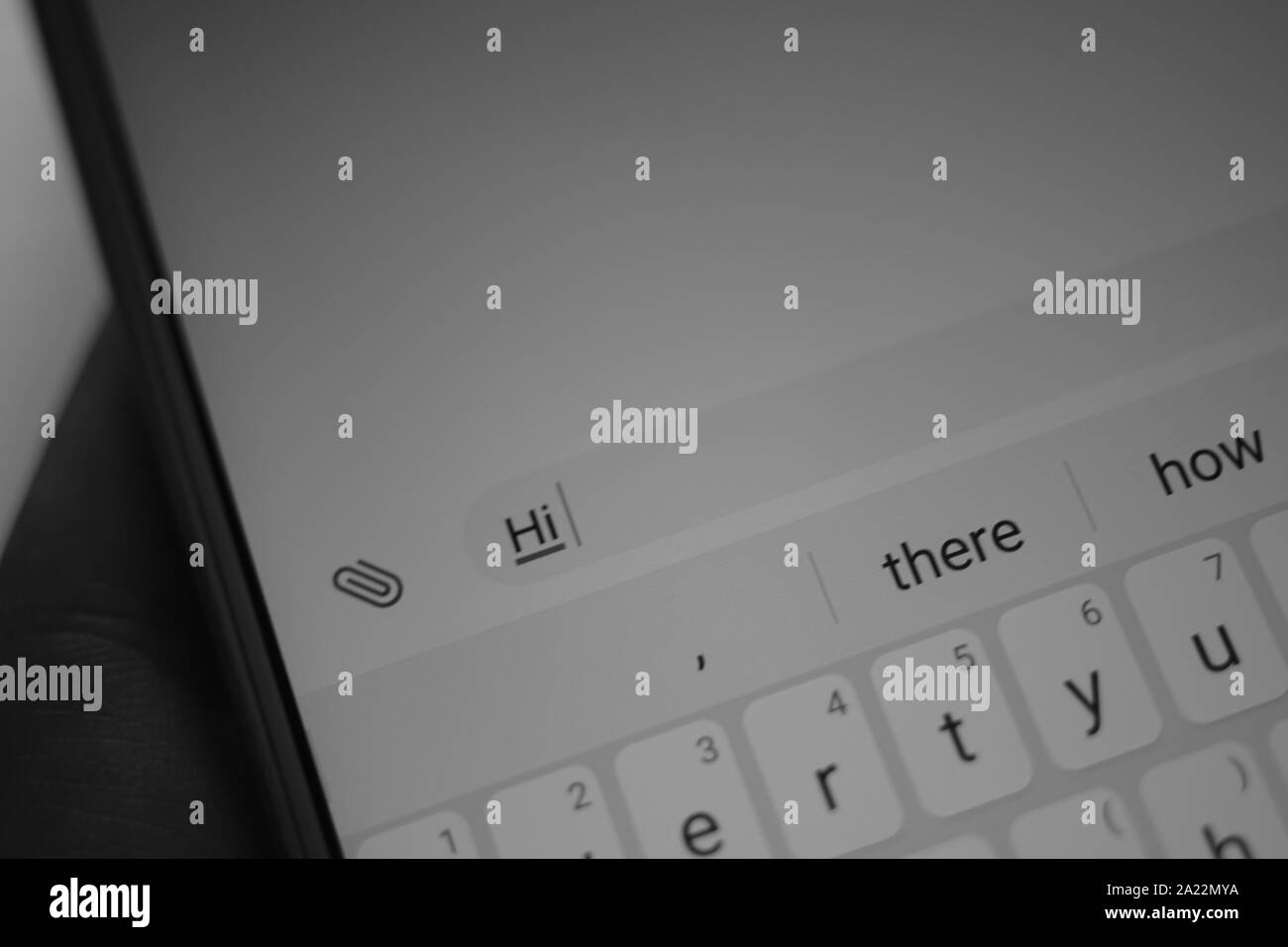 Phone display hi Black and White Stock Photos & Images - Alamy