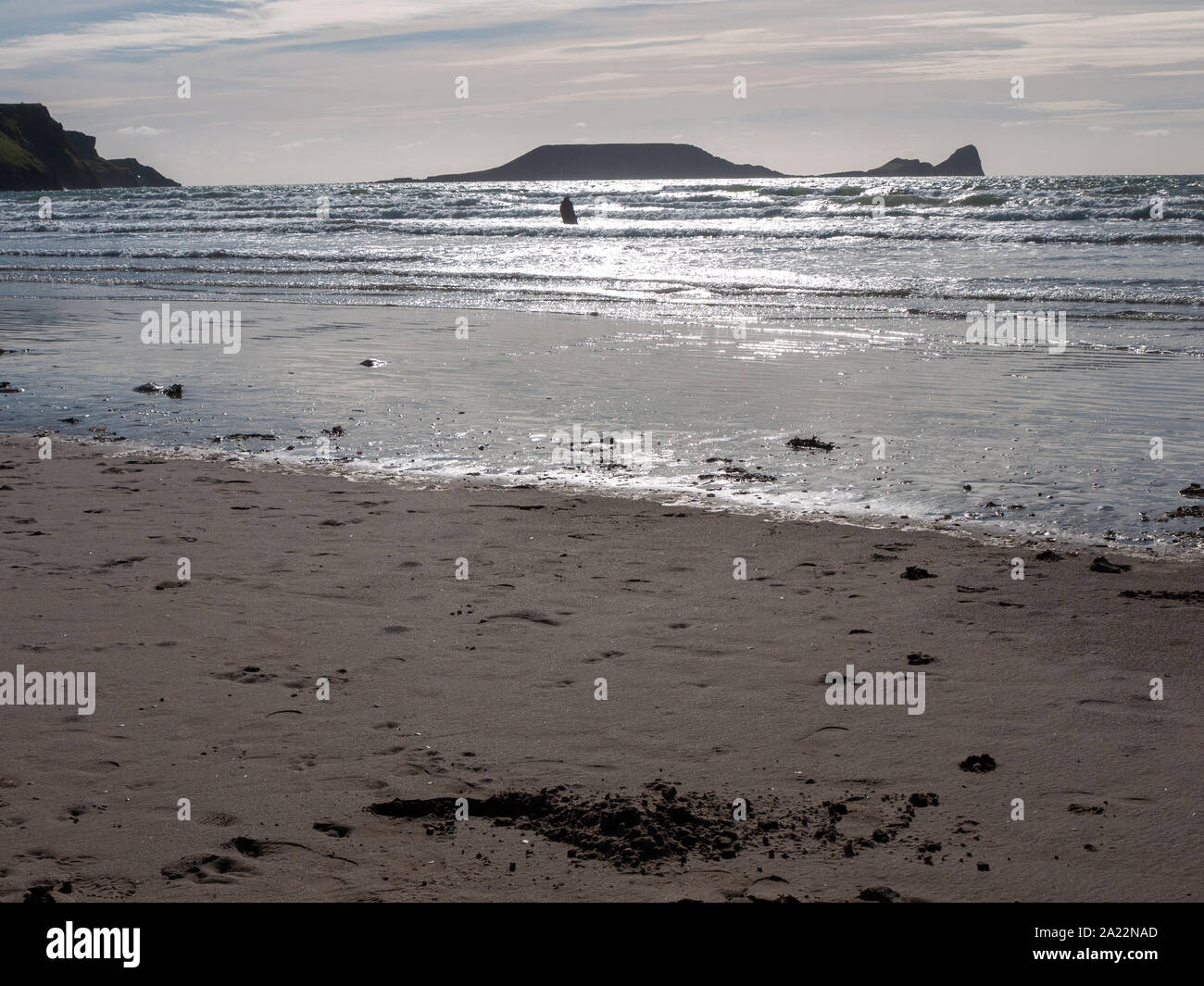 Worms Head South Wales Gower peninsula outside coastal scene - Wales ...