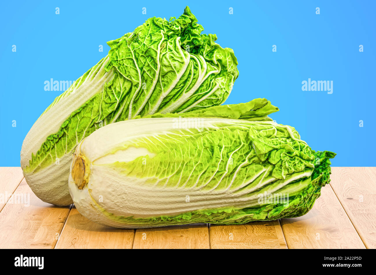 Napa cabbages close-up 3d rendering with realistic texture isolated on ...