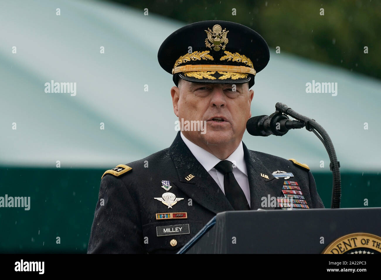 Chairman of the Joint Chiefs of Staff Mark Milley speaks during his ...