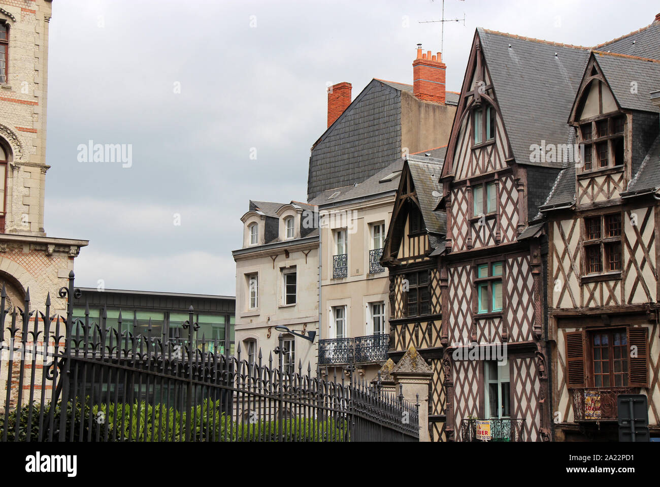 medieval houses in angers (france Stock Photo - Alamy