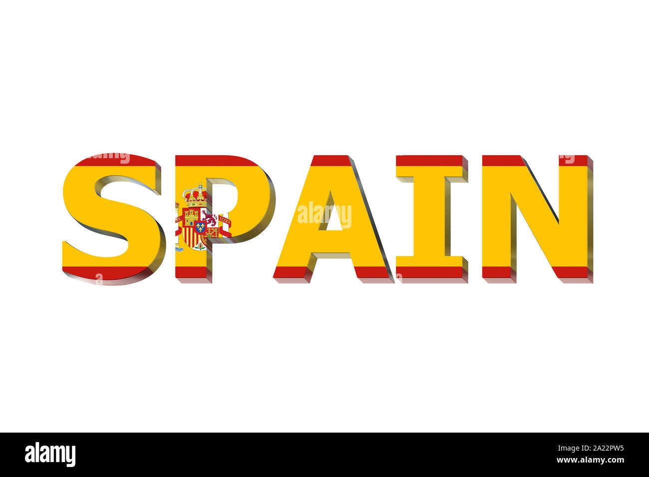 Flag of Spain on a text background Stock Photo - Alamy