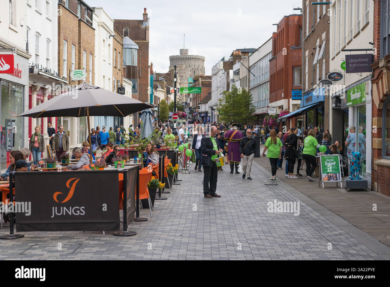 People out and about on a Saturday shopping and socialising in Peascod ...