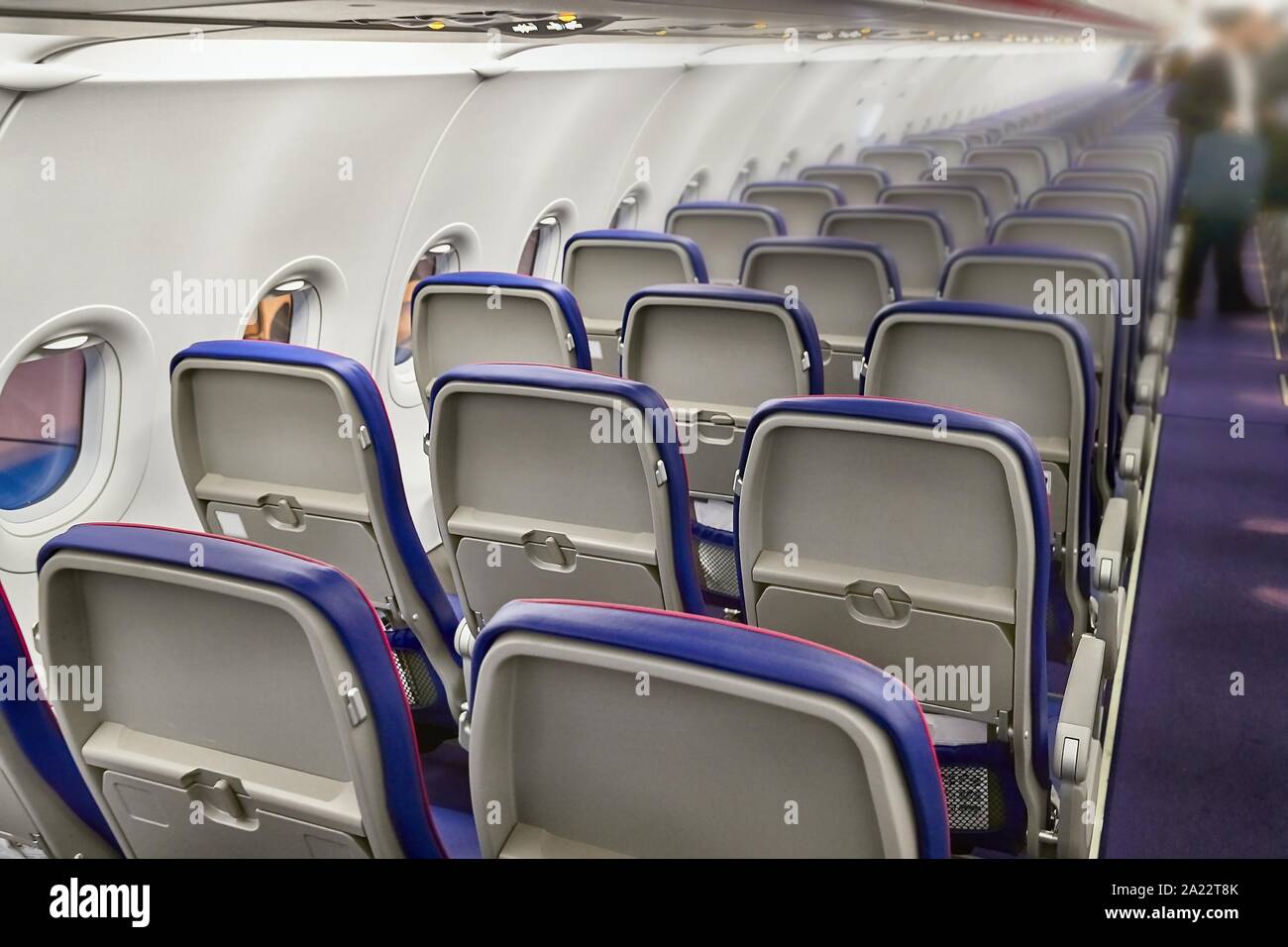 Plane cabin interior Stock Photo - Alamy