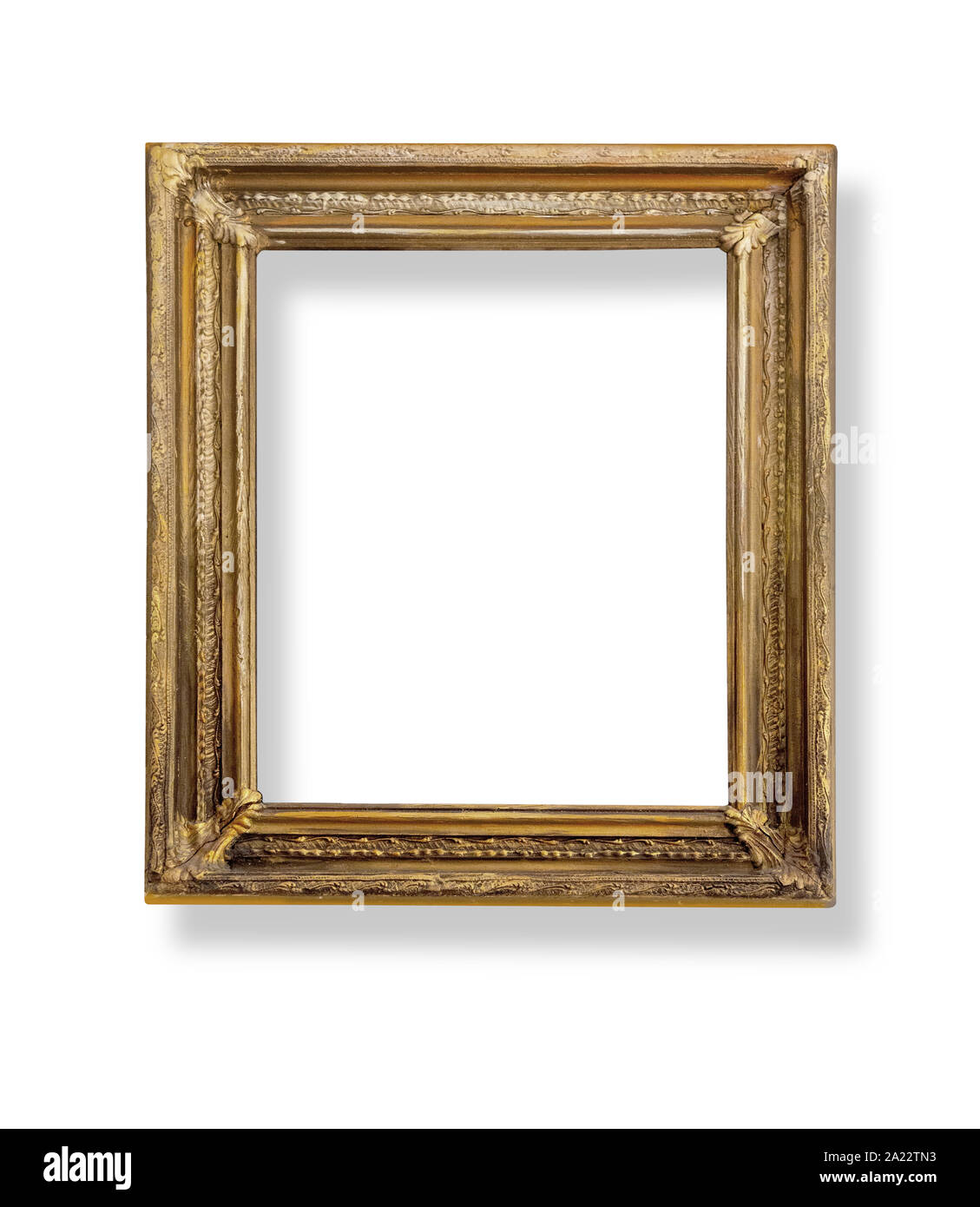 Very old wooden frame. Isolated on white background.With clipping path ...