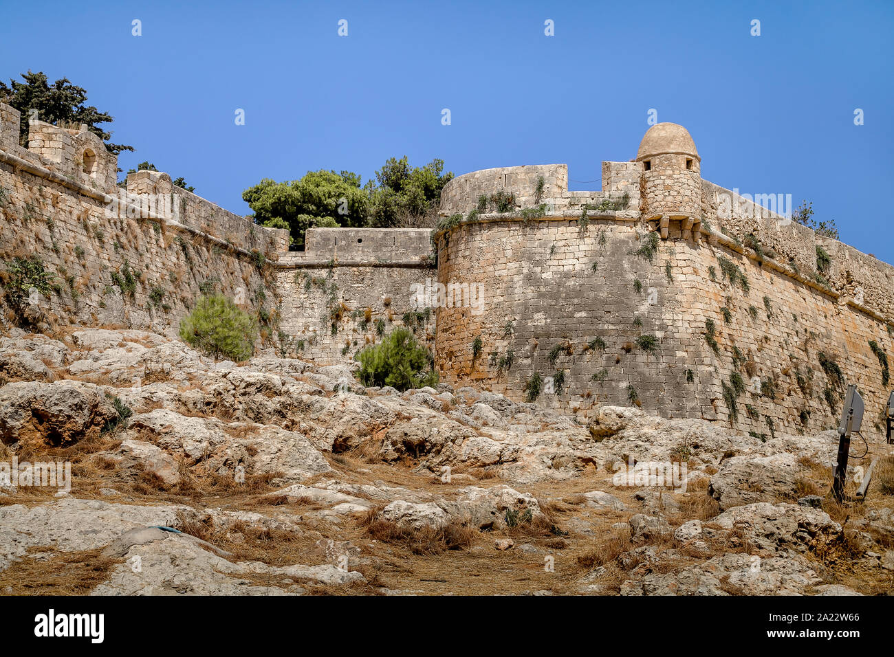 The old Venetian fortress of Fortezza. Greece. Crete. Rethymno Stock ...