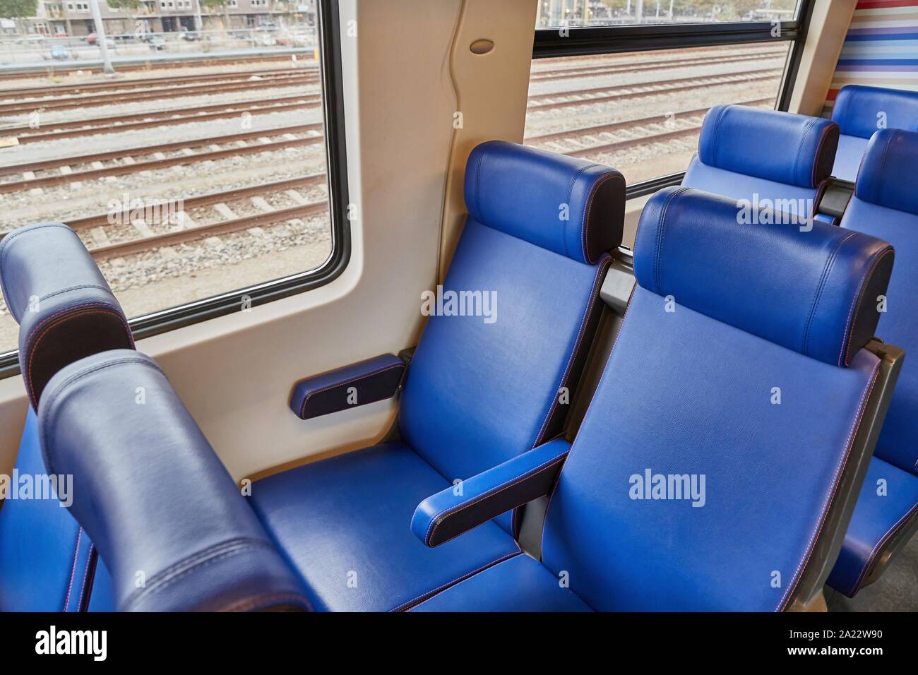 Passenger Train interior Stock Photo - Alamy