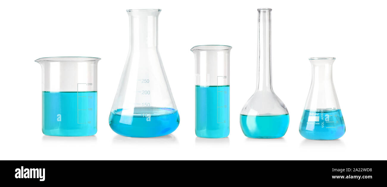 Laboratory glassware flasks beaker isolated hi-res stock photography ...