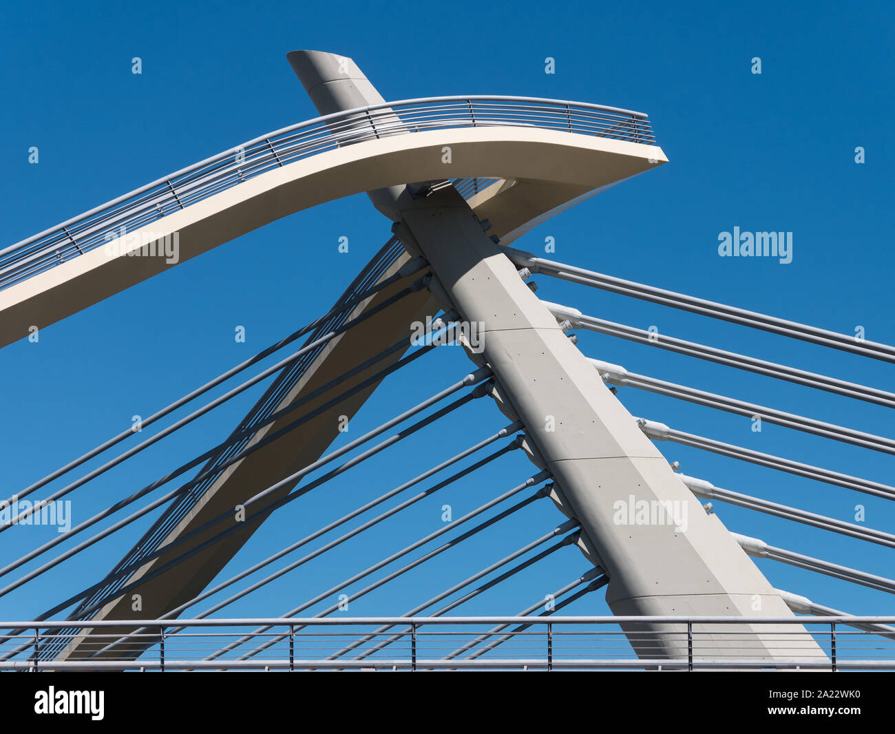 Detail view of Puente del Milenio Bridge ("Millenium Bridge"), also ...