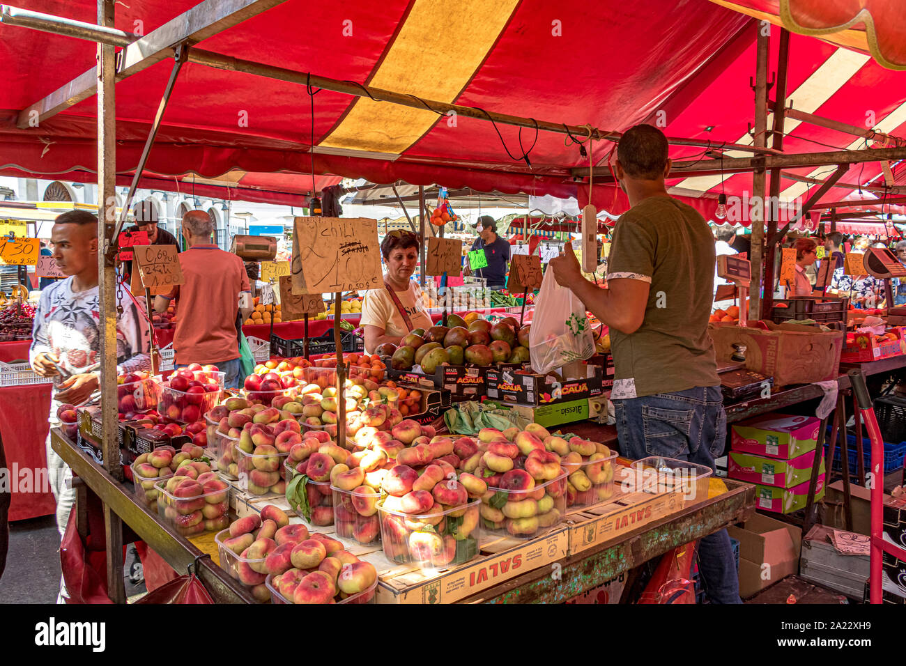 People shopping at Mercato di Porta Palazzo ,one of the largest open ...
