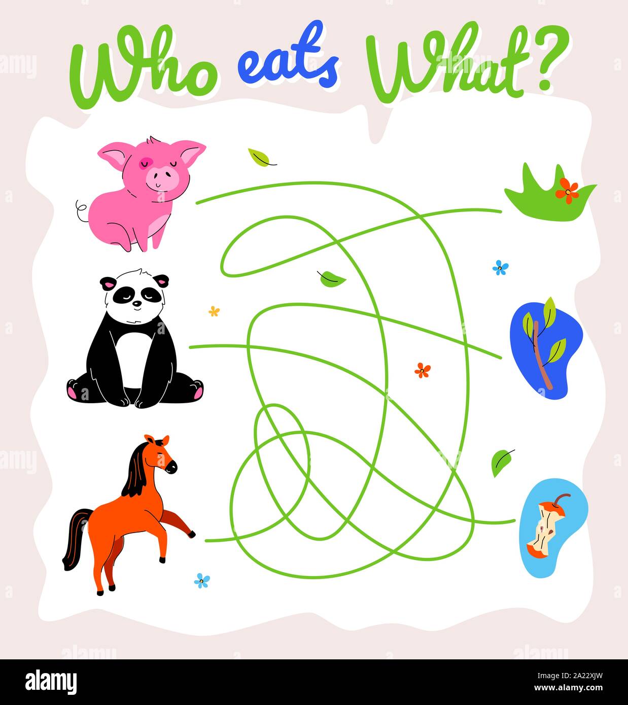 Educational children puzzle learning game vector template Stock Vector ...