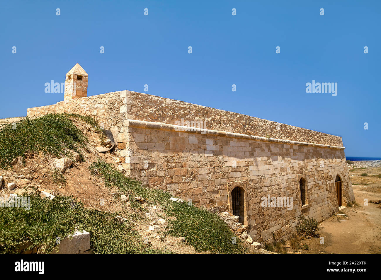 The old Venetian fortress of Fortezza. Greece. Crete. Rethymno Stock ...